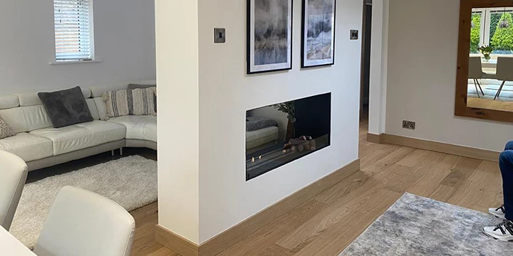 Foco Two - 2-sided built-in bioethanol fireplace