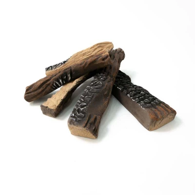 5 Decorative ceramic wood logs for bioethanol fireplace.