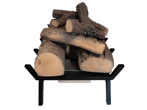 Large Bioethanol Fire Grate with Ceramic Wood and 2.5 Litre Burner